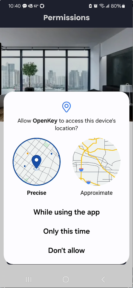 ***Permissions for Mobile Keys*** – OpenKey