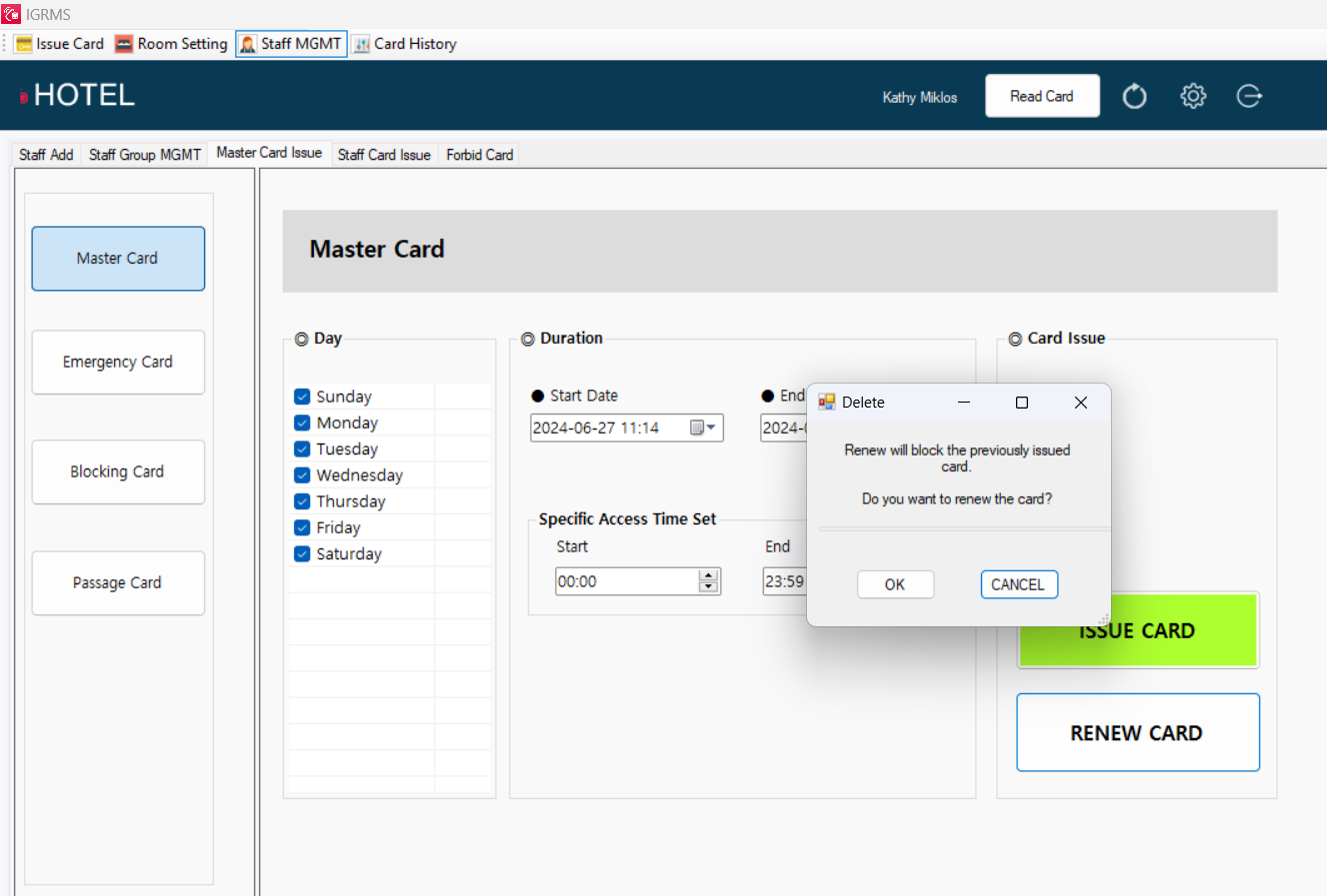 IGRMS Software ~~ How to Block a Card If You Don't Have the Card In ...