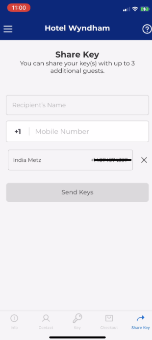 Wyndham Key App ~~ Adding Additional Guests via the OpenKey App (Share Key) – OpenKey