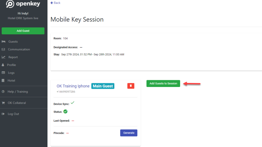 Adding additional guests through OpenKey HOST – OpenKey